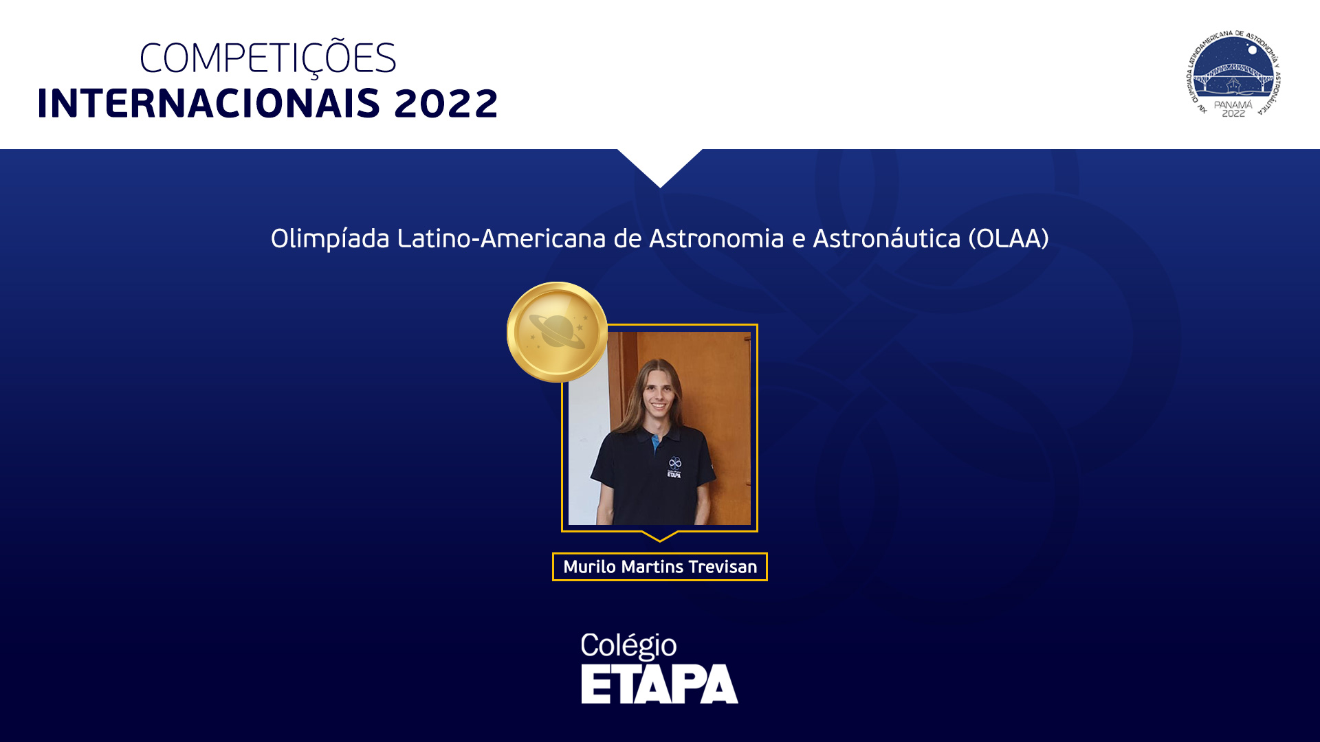 Aluno do Etapa conquista medalha de ouro na OLAA 2022